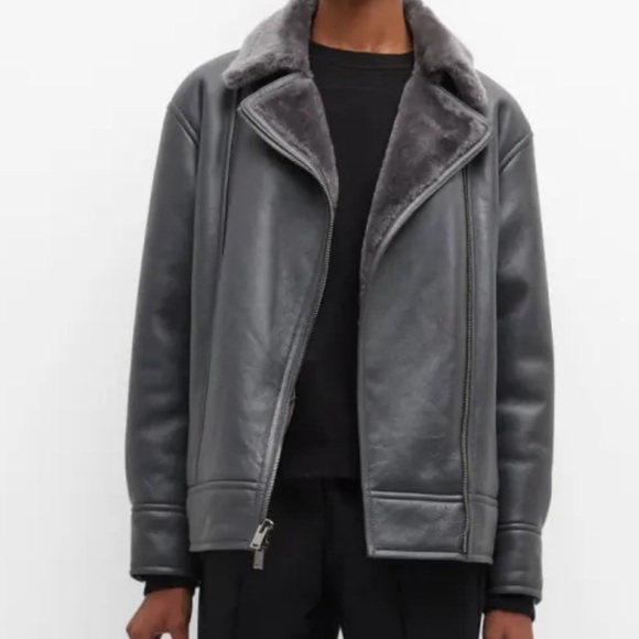 Theory | Jackets & Coats | Theory Leather Shearling Jacket | Poshmark